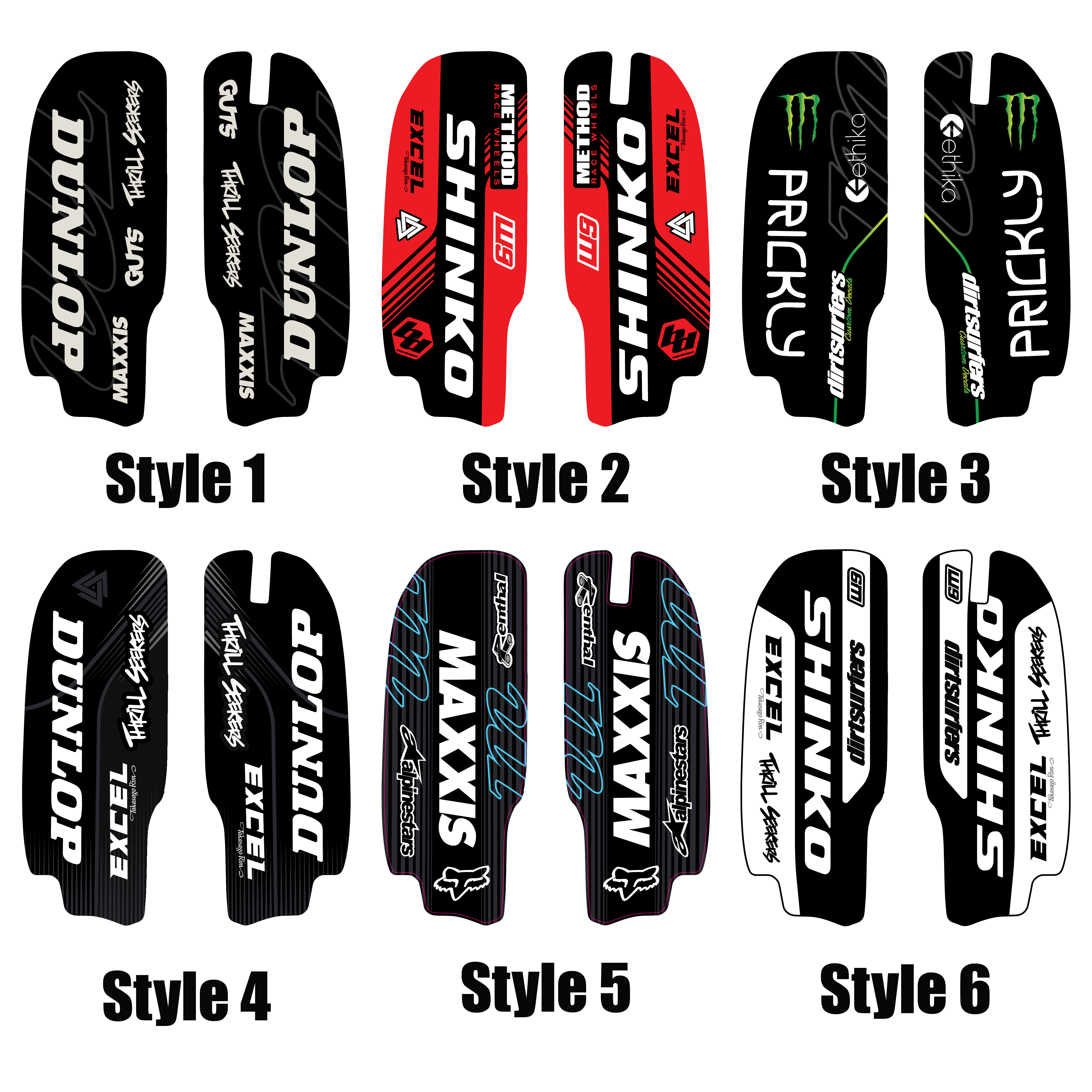 Custom Manitou Dorado Fork Guard Decals – Dirt Surfers