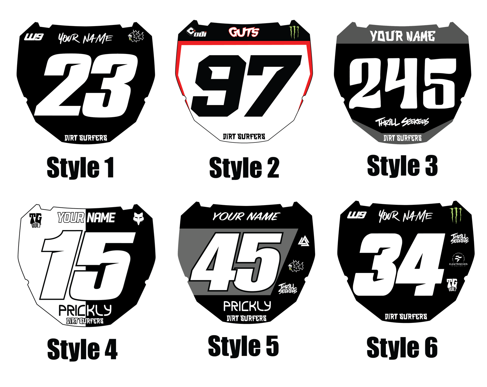 Surron Number Plate Decal – Dirt Surfers