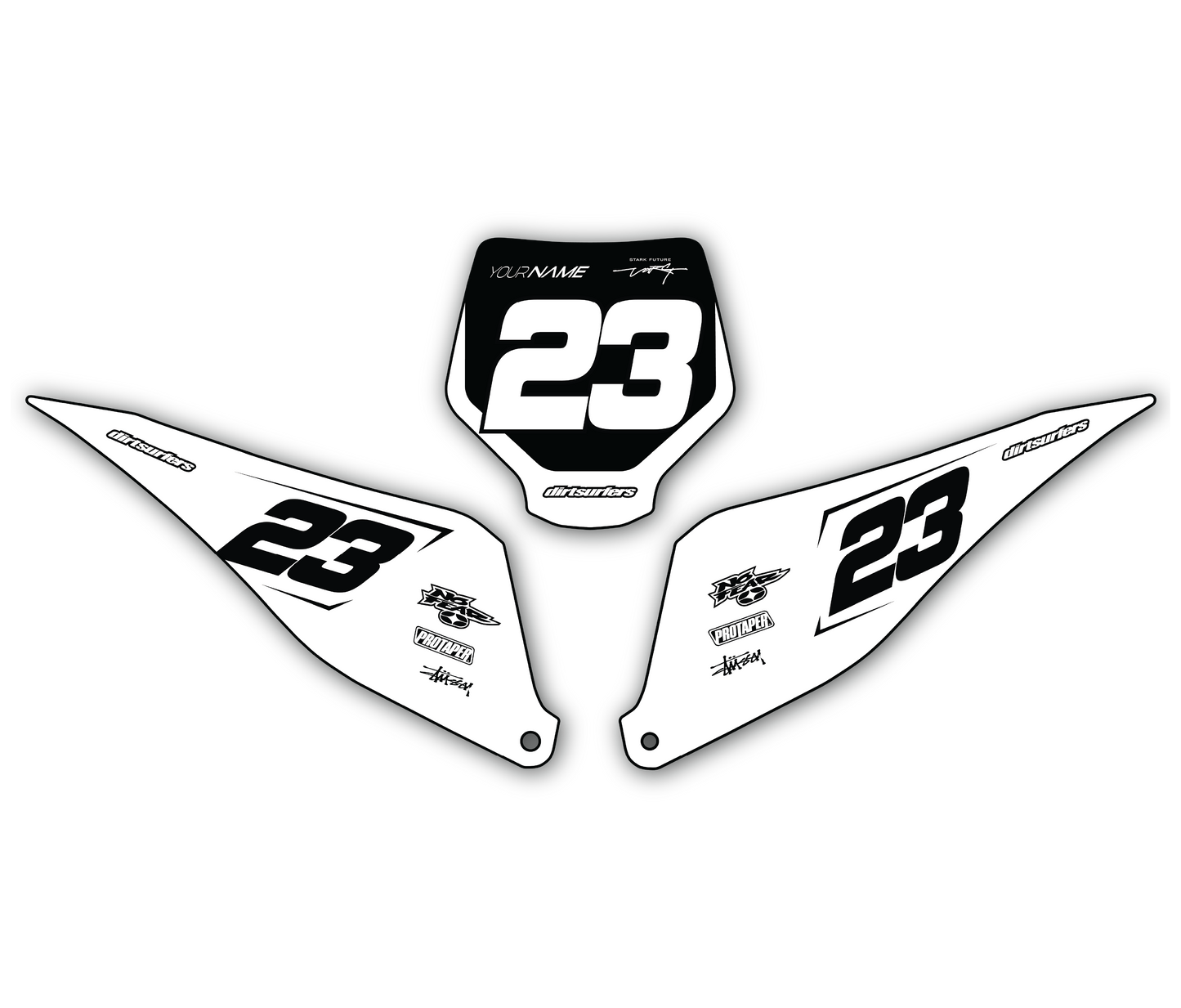 Stark Varg Number Plate Decals Style 1 – Dirt Surfers