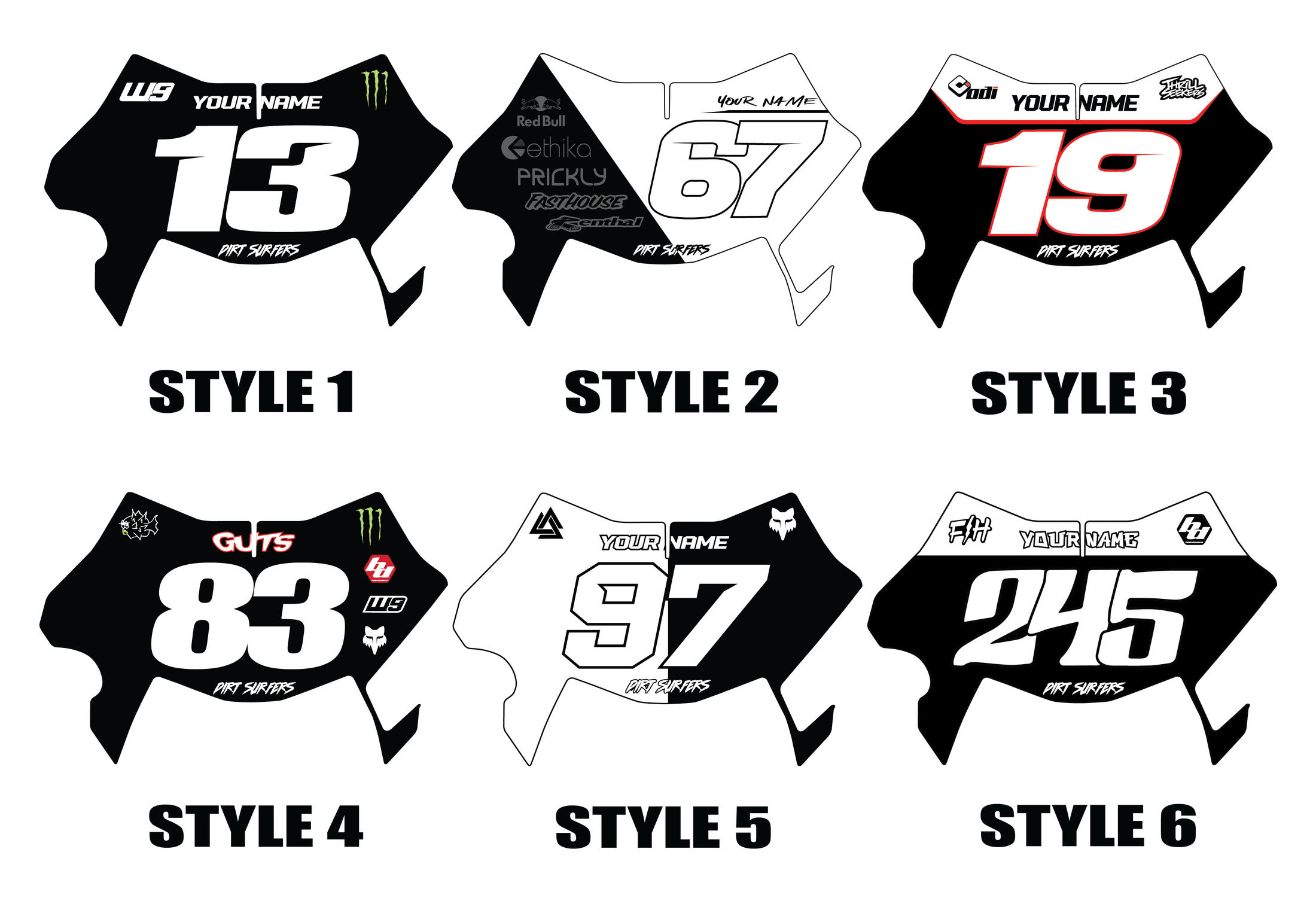 Ultra Bee Number Plate Decal – Dirt Surfers